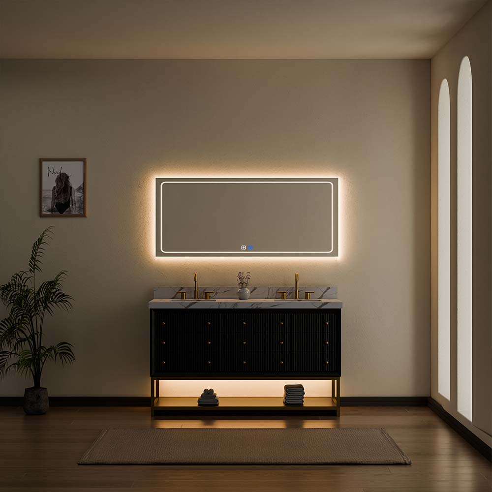 60" Modern Double Sink Bathroom Vanity with Ceramic Top – Modland