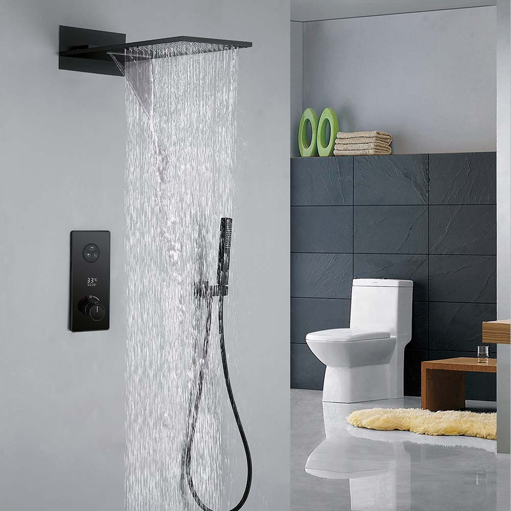 Modern Digital Display Constant Temperature Button Shower System – Modland