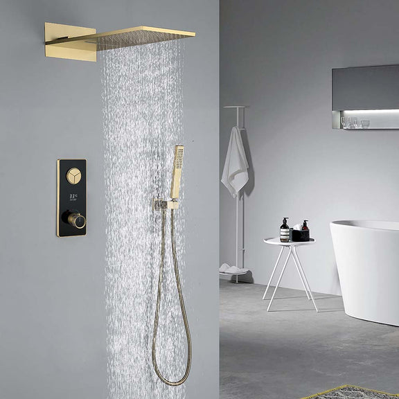 Modern Digital Display Constant Temperature Button Shower System – Modland
