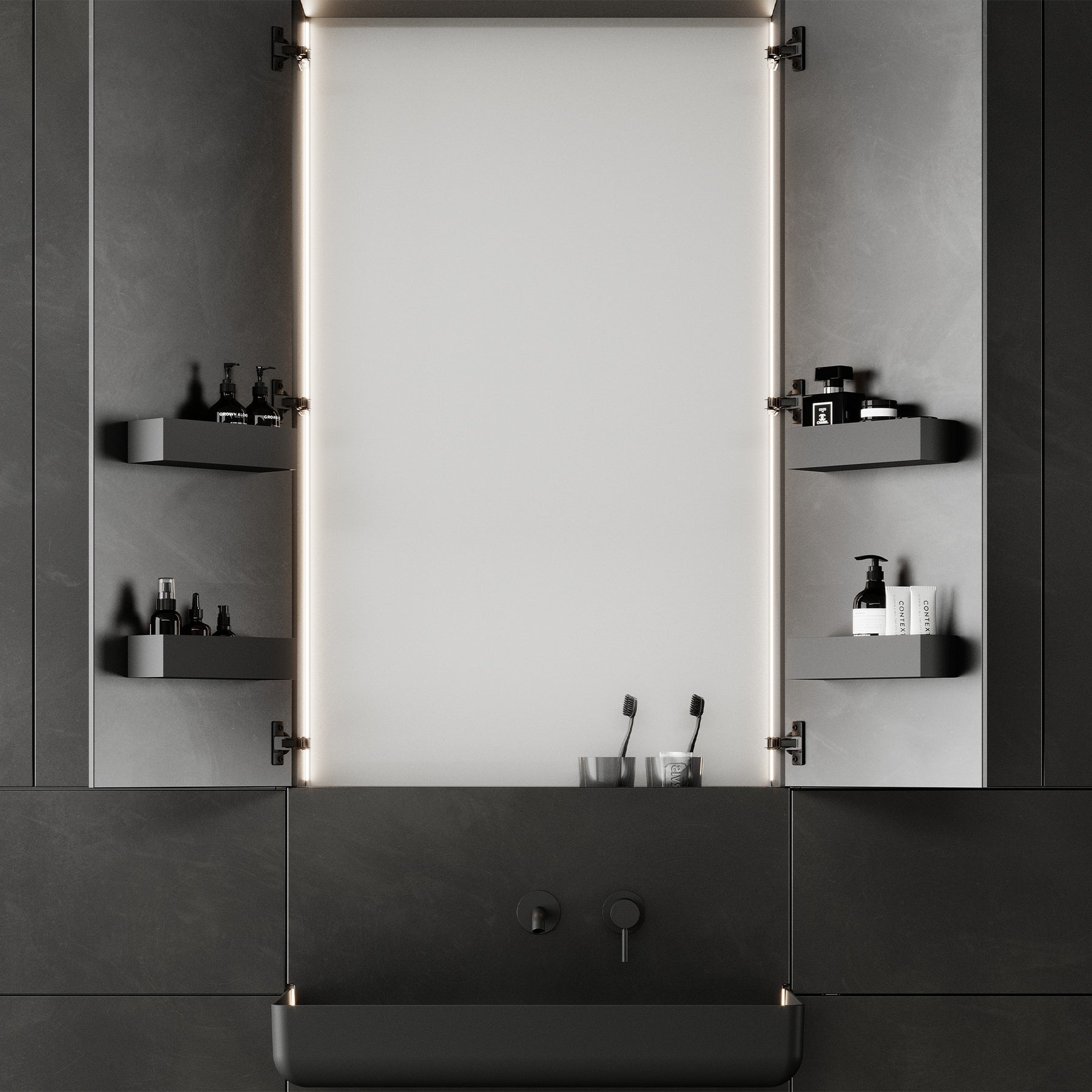 Custom Bathroom Vanity Solid Wood with Veneer Corian Basin – Modland