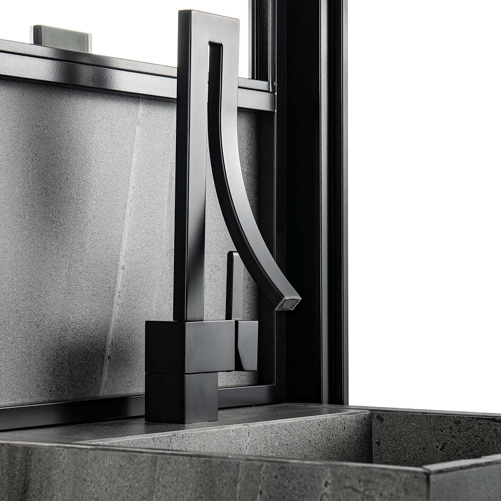 Square Single Hole Single Handle Waterfall Bathroom Widespread Faucet ...